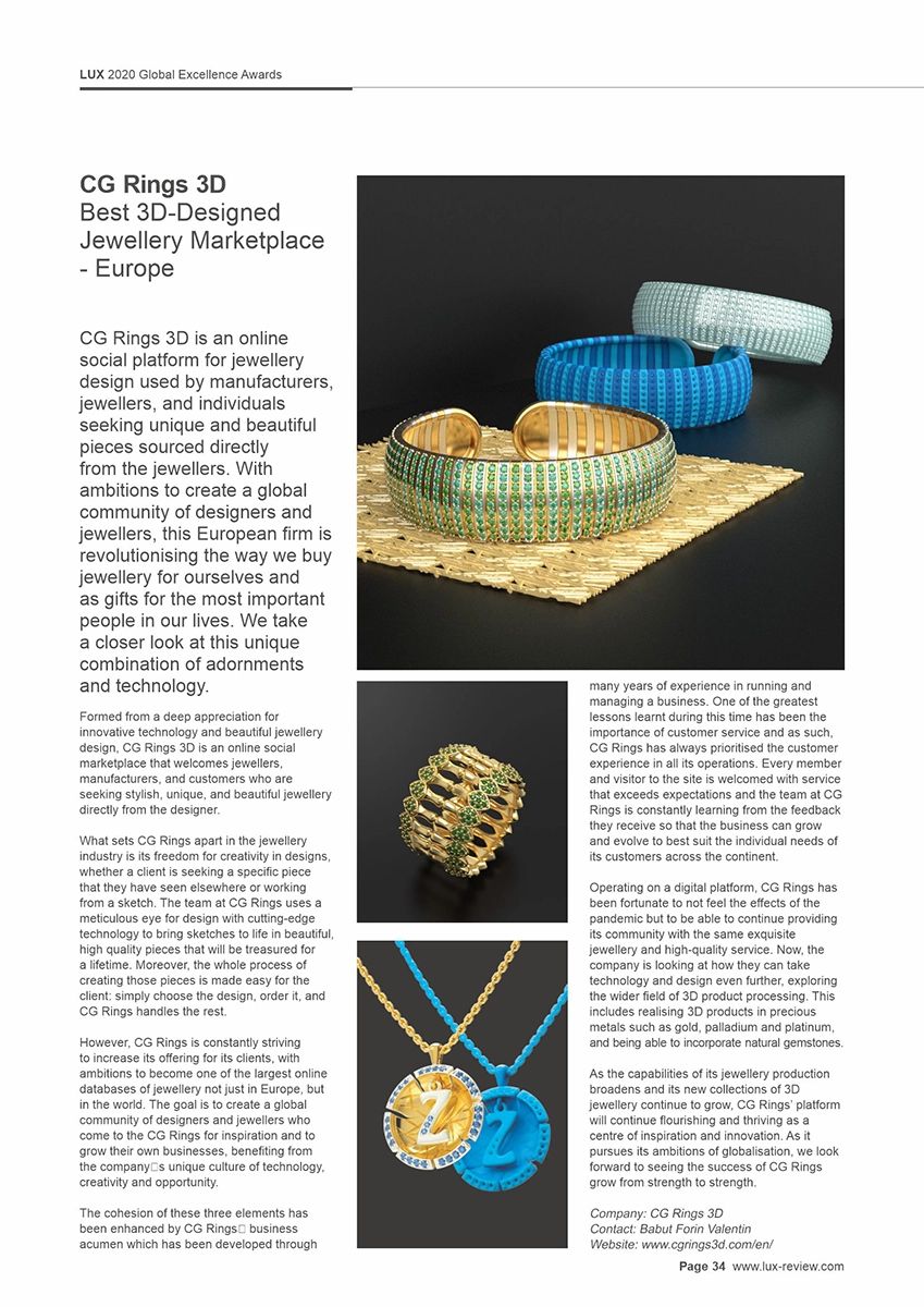 Magazine and Article Appearances – CGRings3D | Awards & International ...